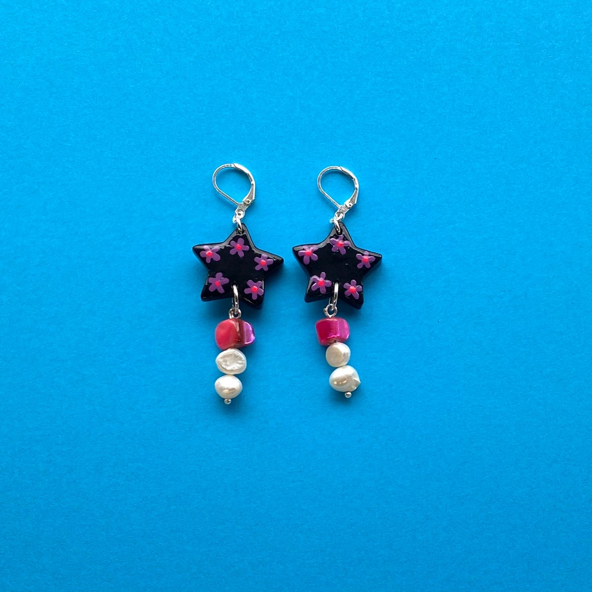 Pearly Pink Daisy Dangles | byaprilquigley