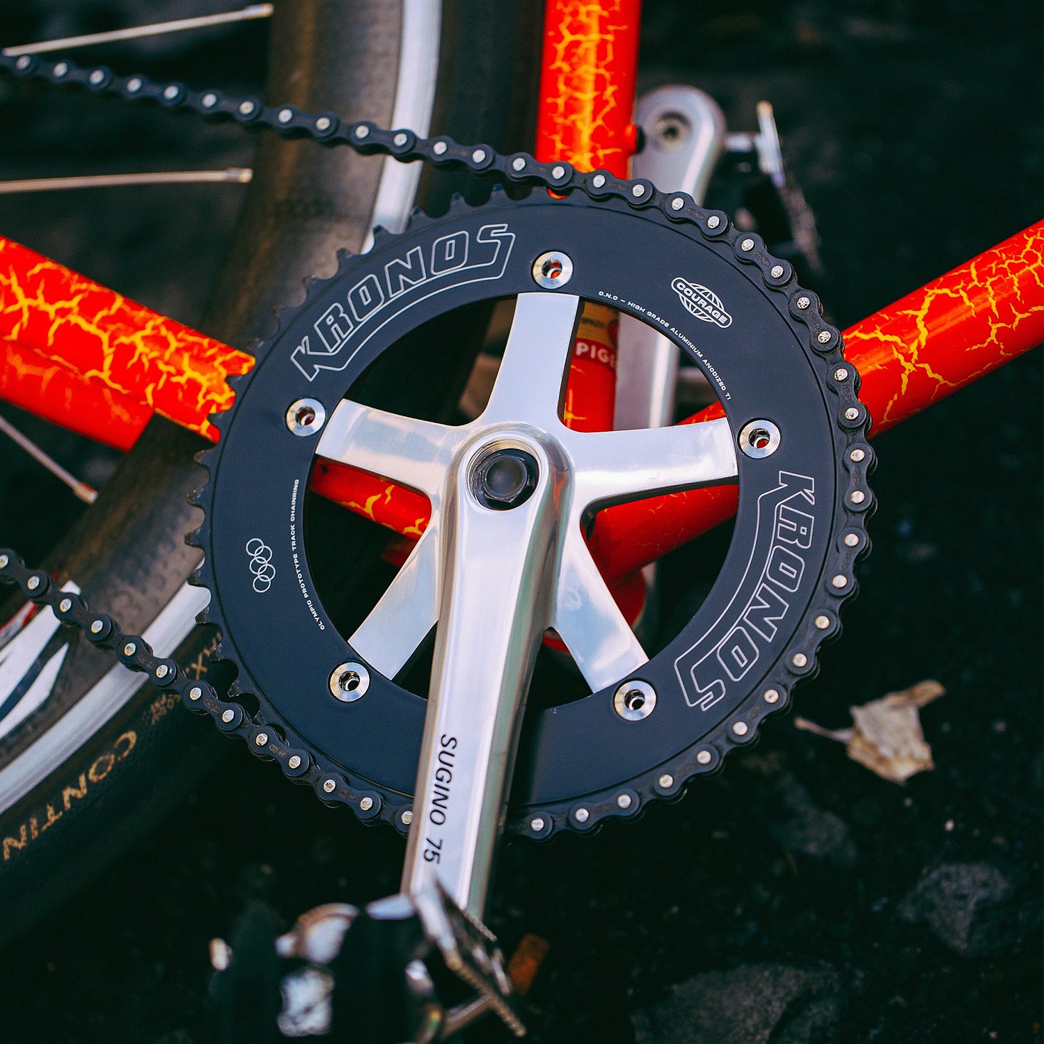 49T Kronos x Courage Olympic Black Chainring | Courage Cycling Club