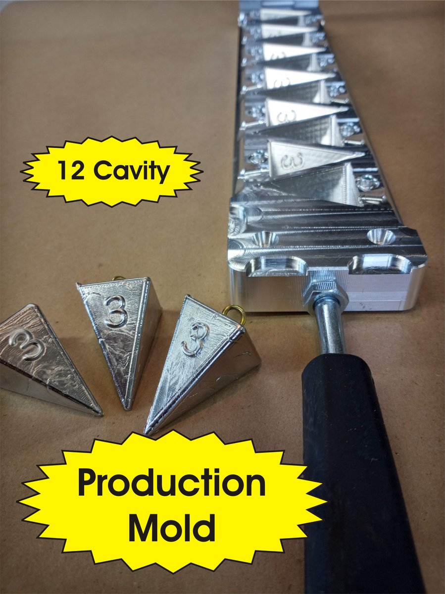 3 oz Pyramid Sinker Production Mold ( 12 cavity ) | Lake Side Molds ...