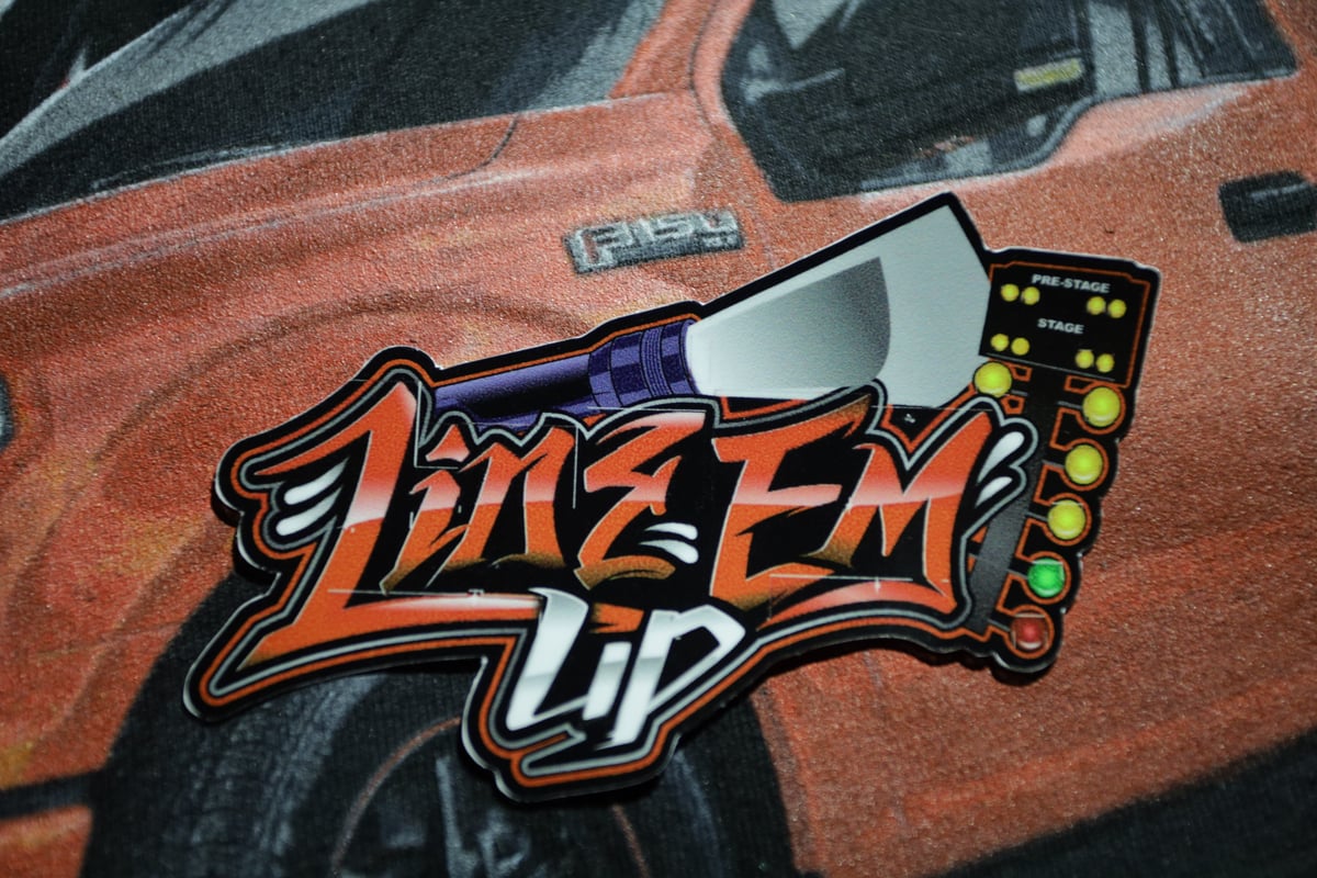 Line Em Up Racing Theme Small Decal | Line 'Em up