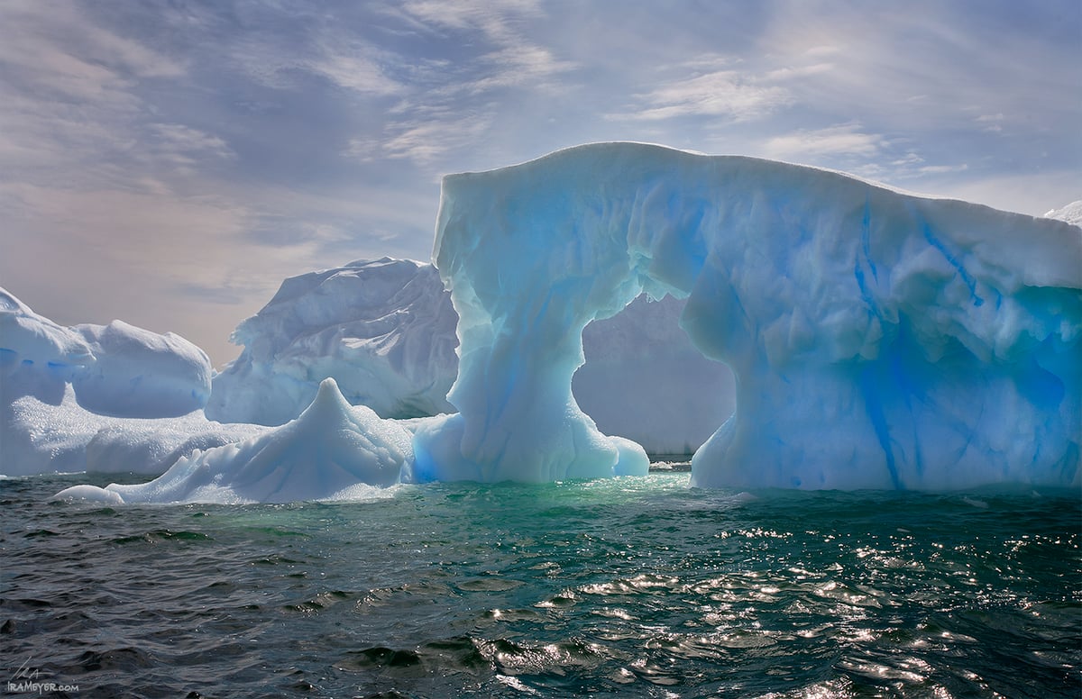 Backlit Iceberg Arch | Ira Meyer Photography