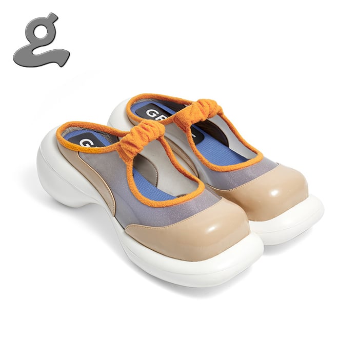 Orange mosaic platform Shoes | GRAPE