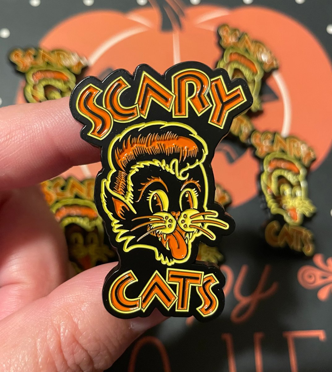 Scary Cats Enamel Pin | Lucky Hellcat