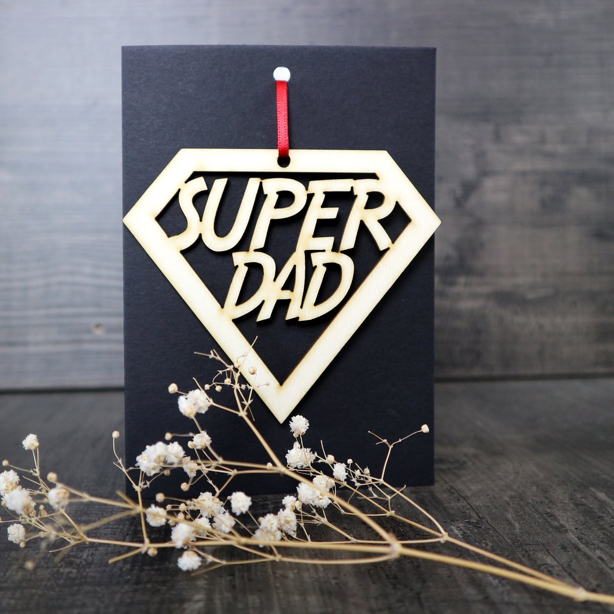 Super Dad - Fathers Day card with woodcut keepsake | For Me and For You