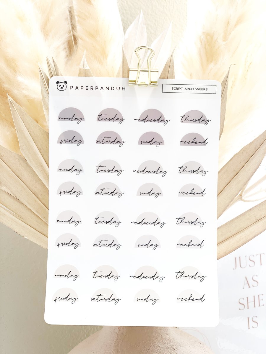 Transparent Script Arch Days Of The Week | paperpanduh