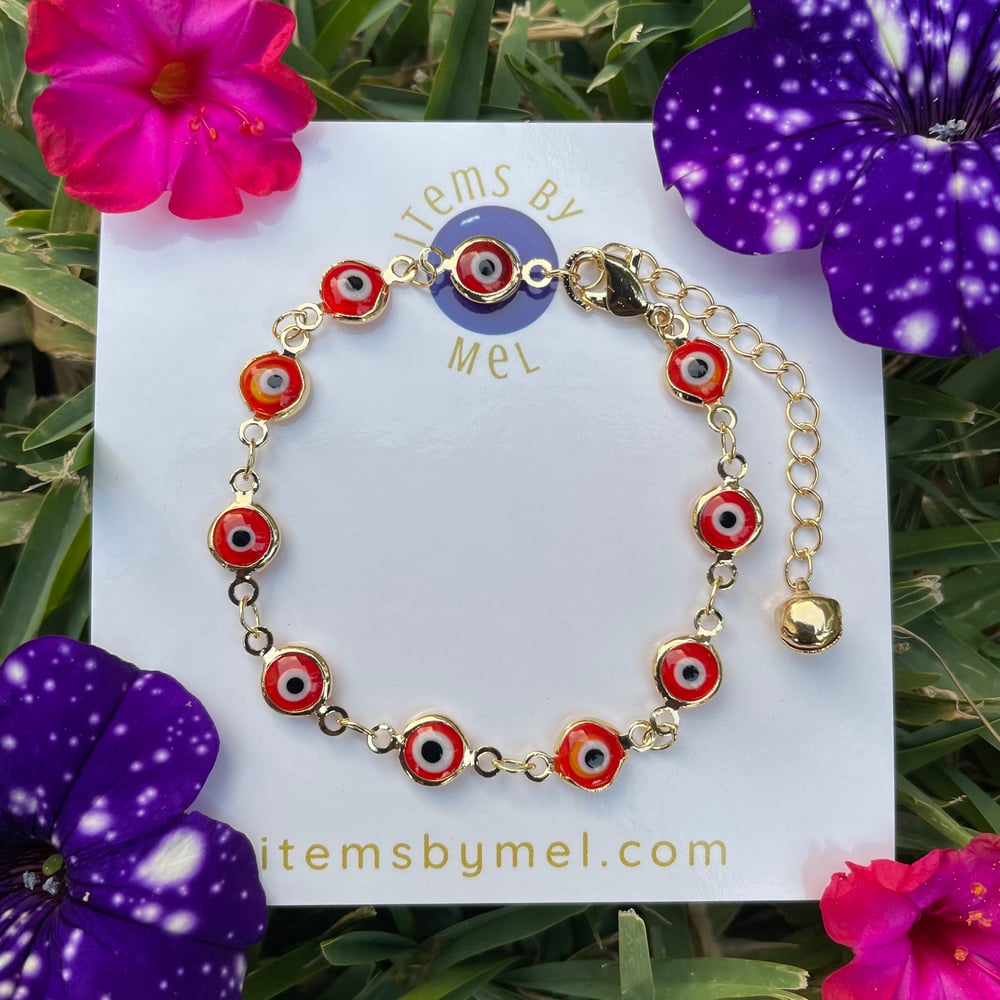 Evil Eye Ring - Hearts (Red) | Items By Mel, Inc.