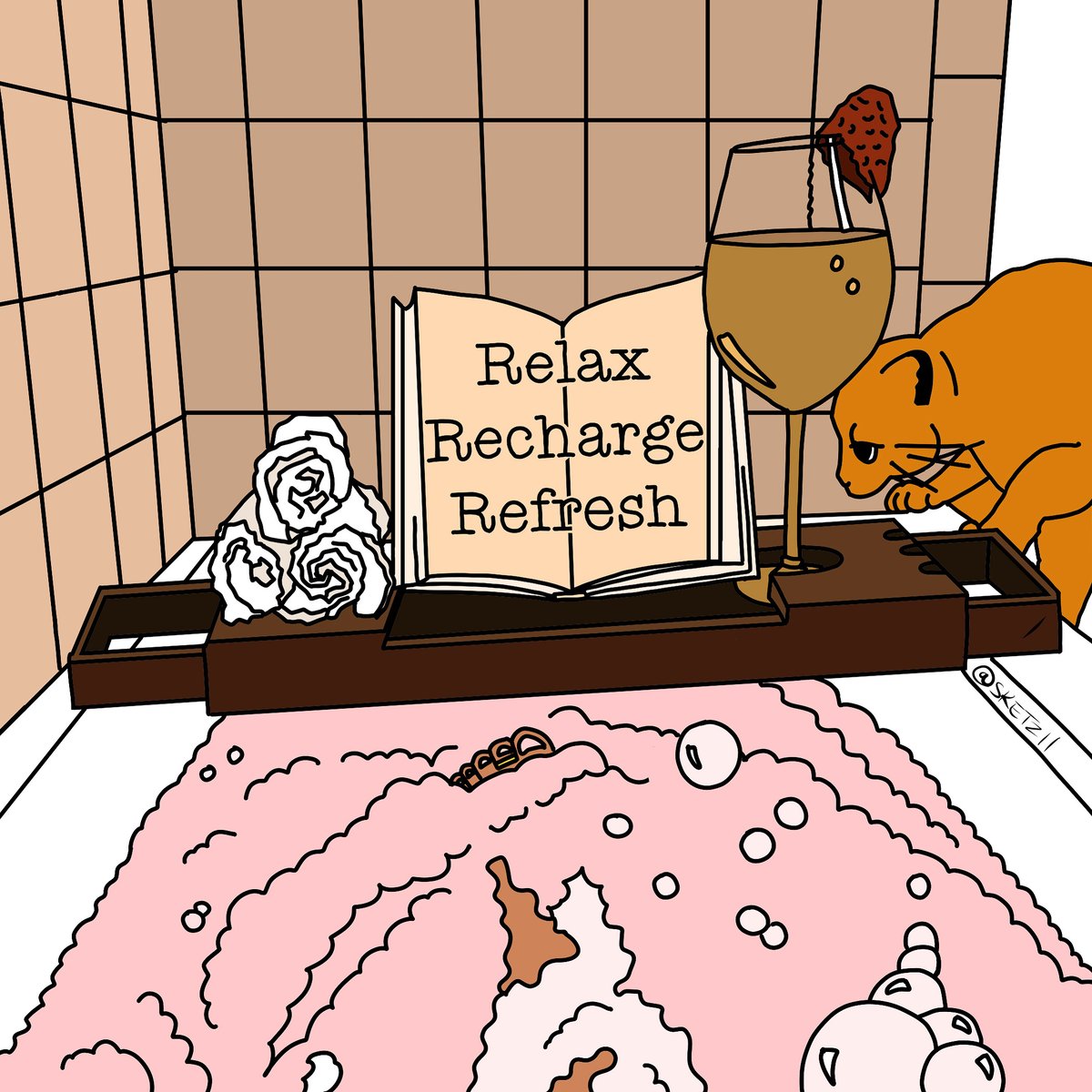 Relax, Recharge, Refresh Poster | Sketzii