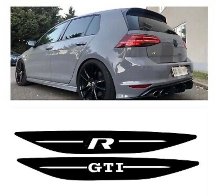 X2 Vw Golf Mk7 Golf R GTI GTD Rear Bumper Reflector Overlay Decal ...