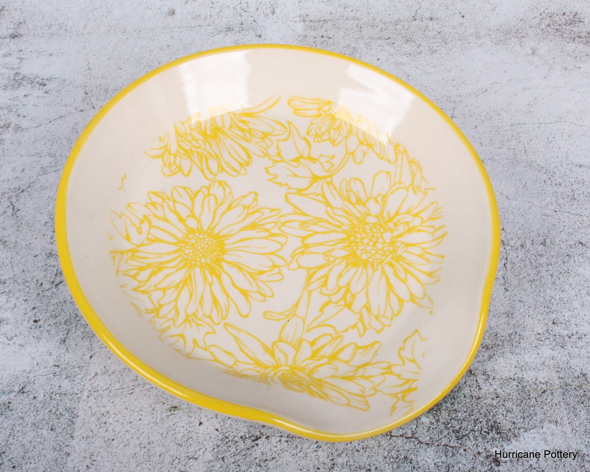 Sunny yellow spoon rest | Hurricane Pottery