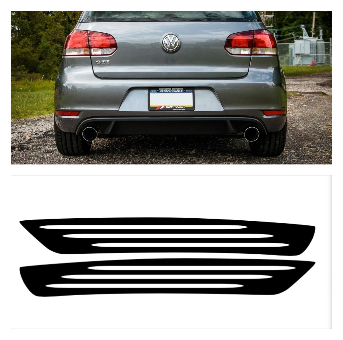 X2 Vw Golf Mk6 Gti and Gtd reflector overlay sticker decal | QsCustom