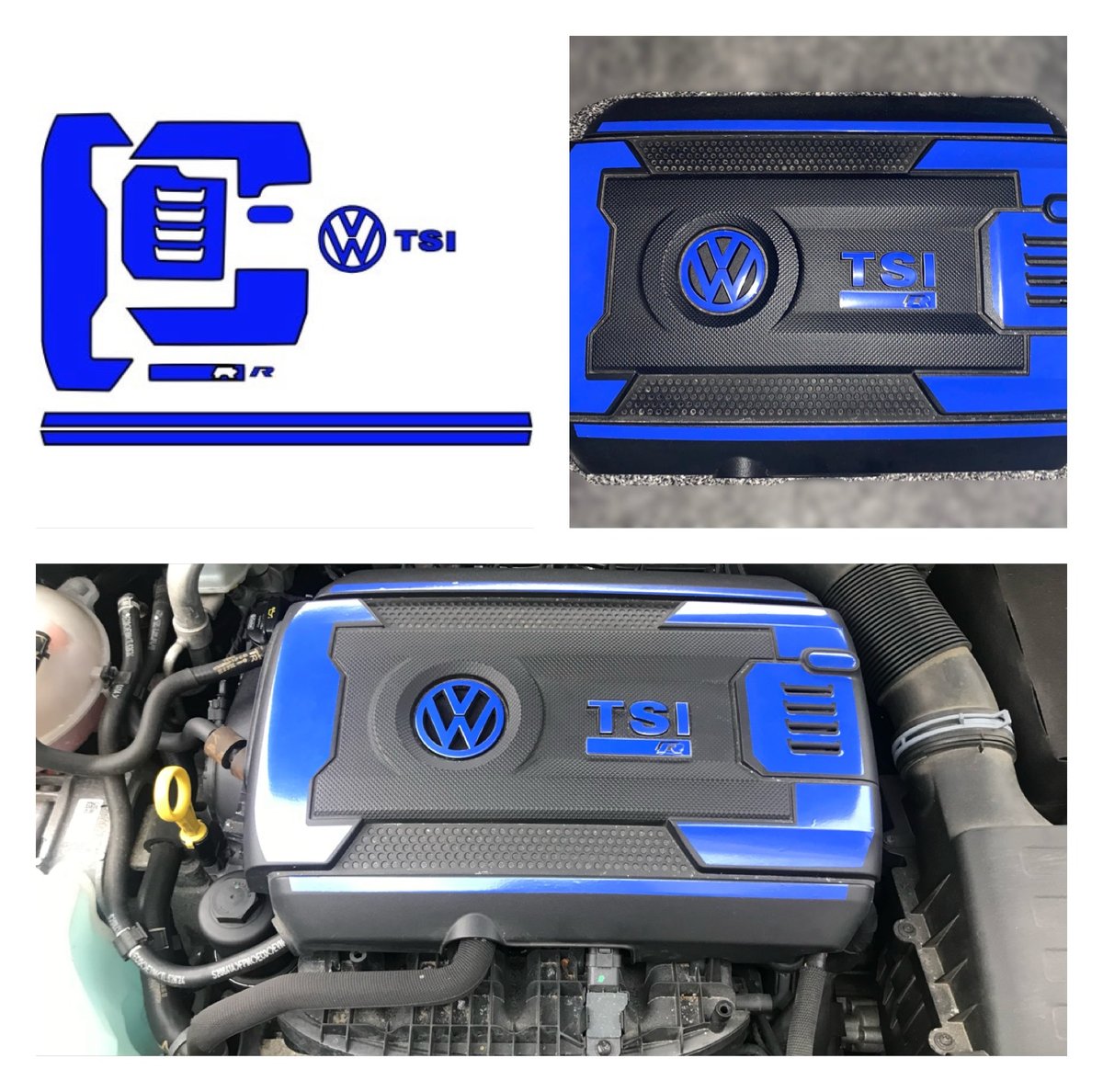 Vw Golf Gti R Mk7/ 7.5 Engine Cover Decal Sticker Set | QsCustom