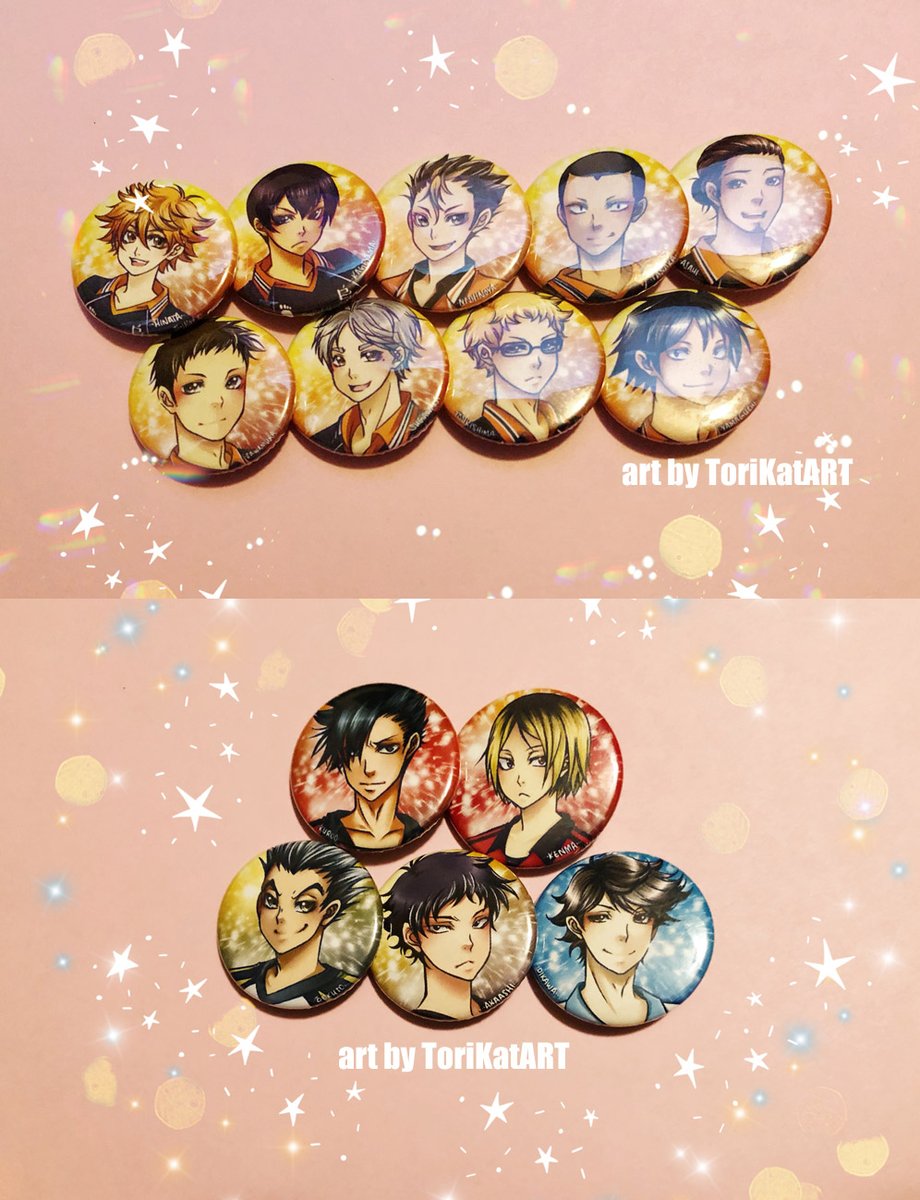 1.5" Pinback Buttons - Haikyuu | art by ToriKat Studios