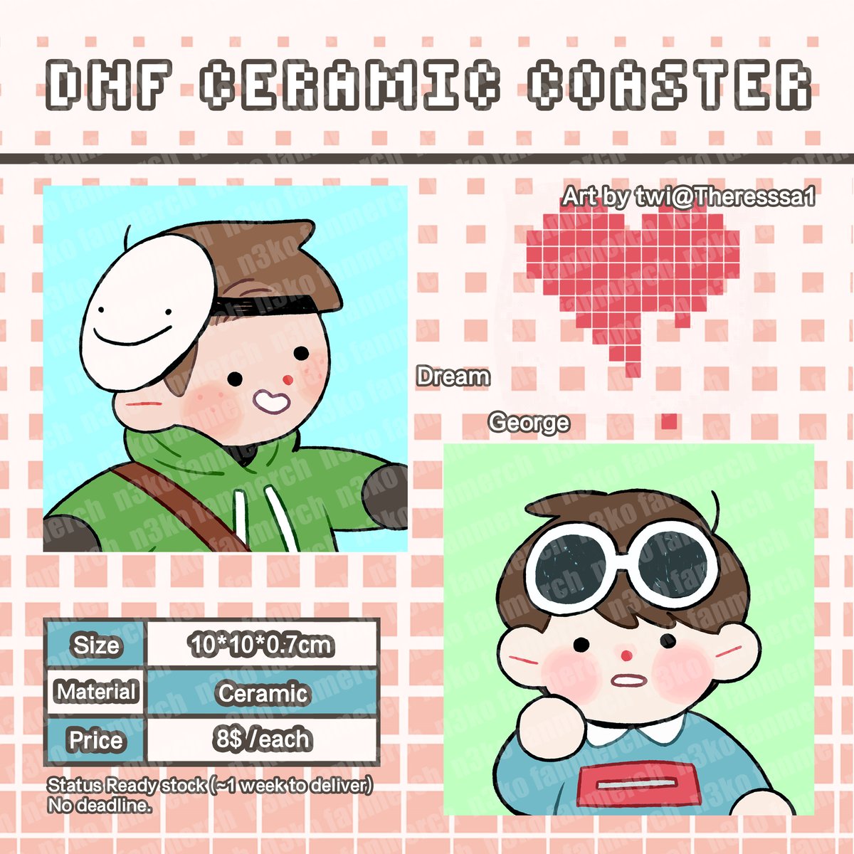 [Ready-Stock] DNF Ceramic Coaster | N3ko Merch
