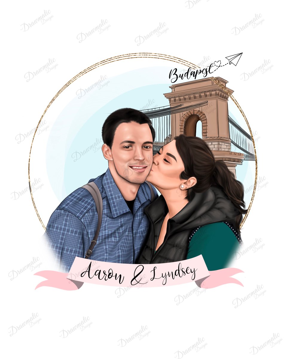COUPLE CUSTOM DIGITAL PORTRAIT | Drawmatic Designs