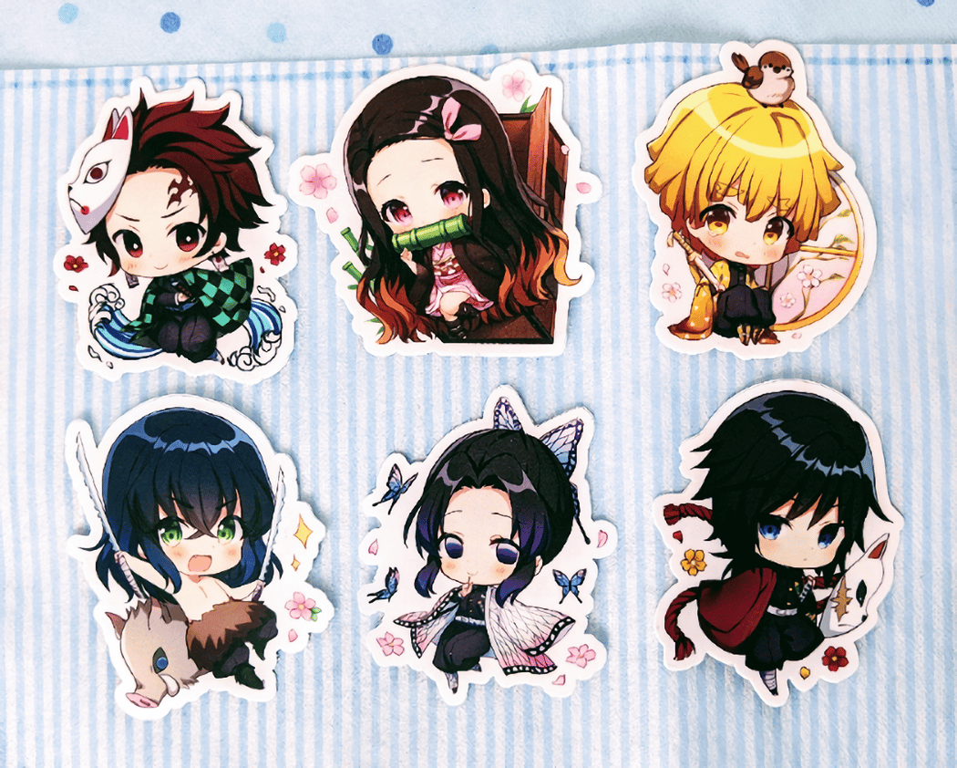 Demon Slayer: Kimetsu no Yaiba Vinyl Stickers - Nezuko, Tanjiro ...