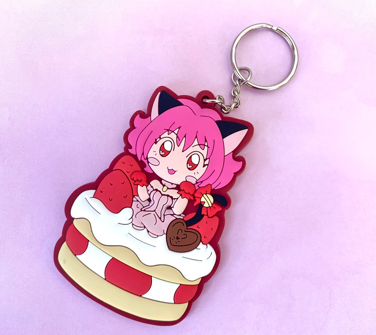 Mew Ichigo Shortcake Rubber Keychain | leggydeco
