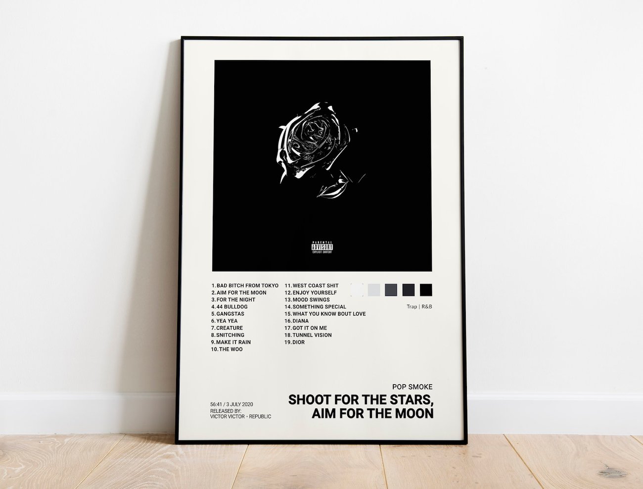 Pop Smoke - Shoot for the Stars Aim for the Moon Album Cover Poster ...