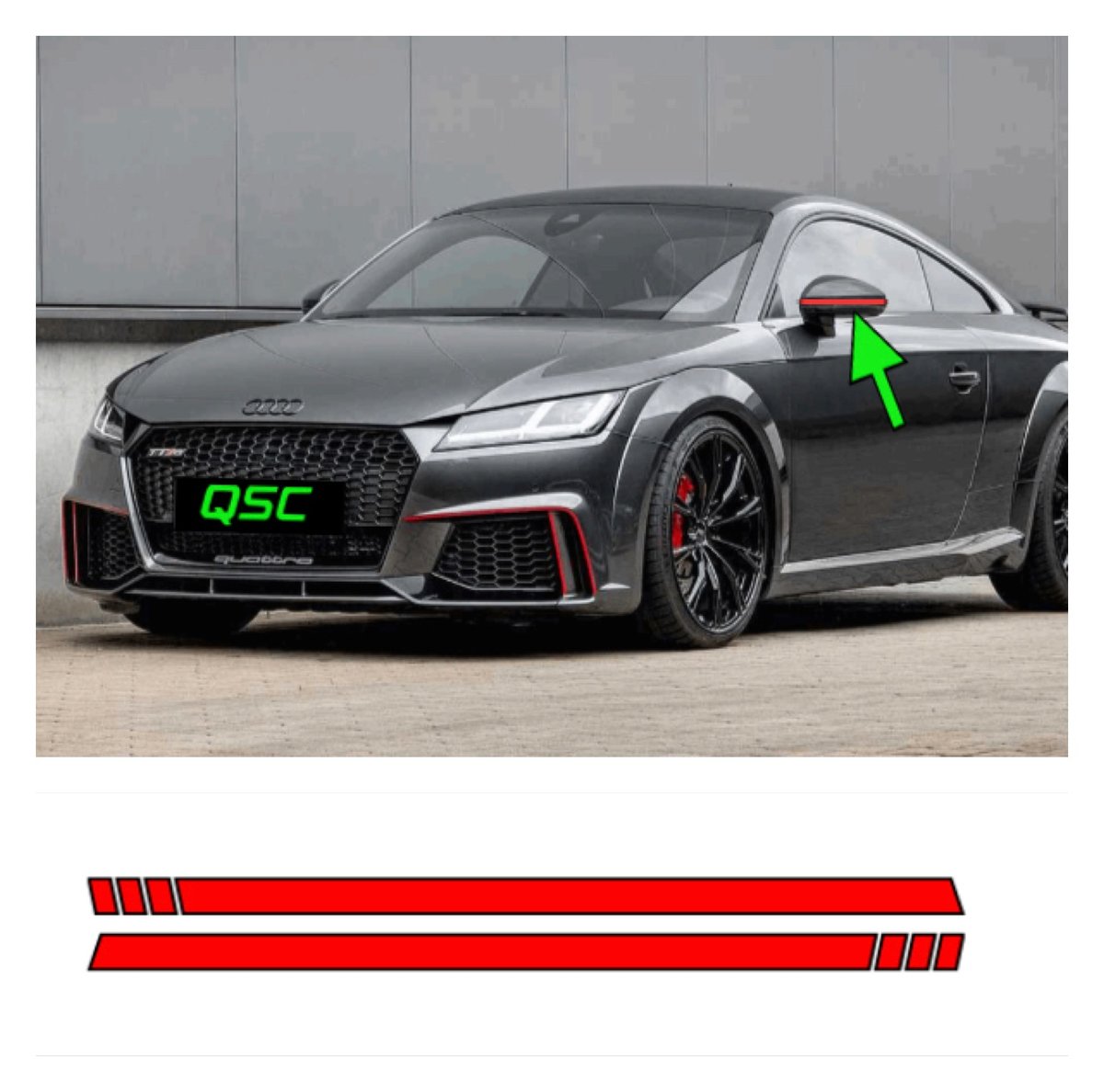 X2 MK3 Audi TT TTRS TTS Mirror Slash Decals | QsCustom