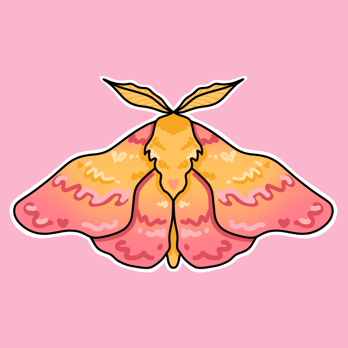 rose maple moth sticker | faereii