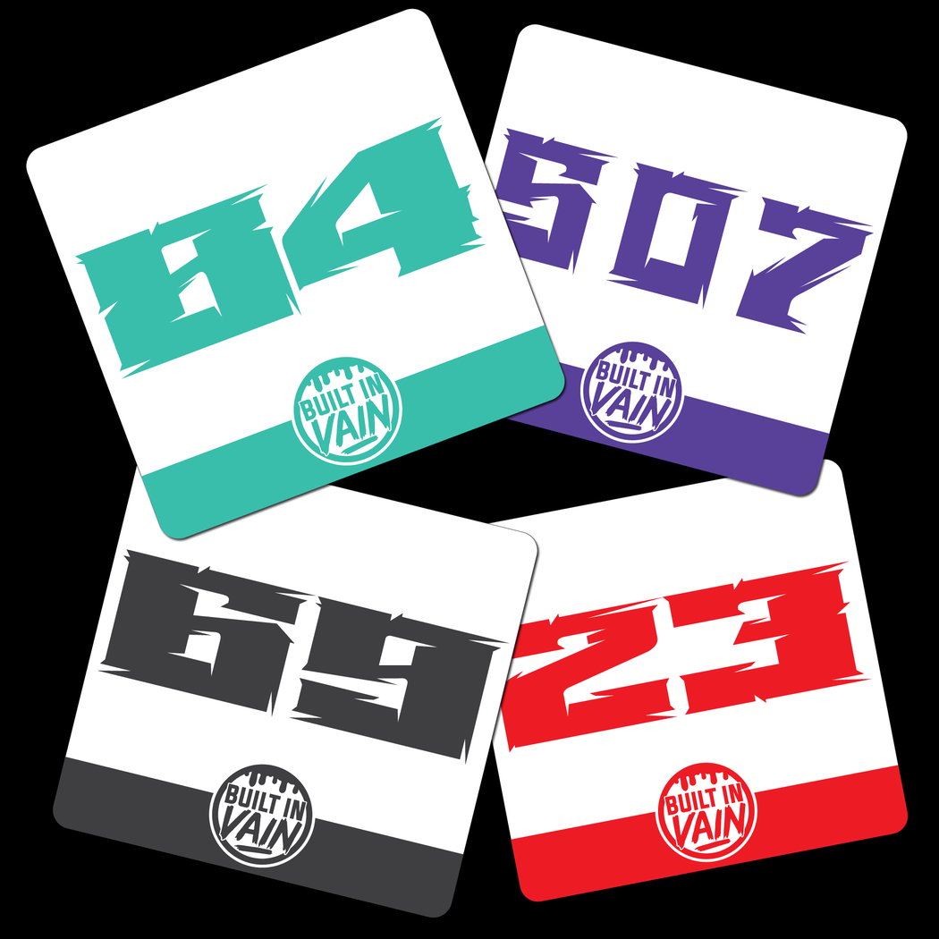 Track Number Plates - Square & Round | BUILT IN VAIN
