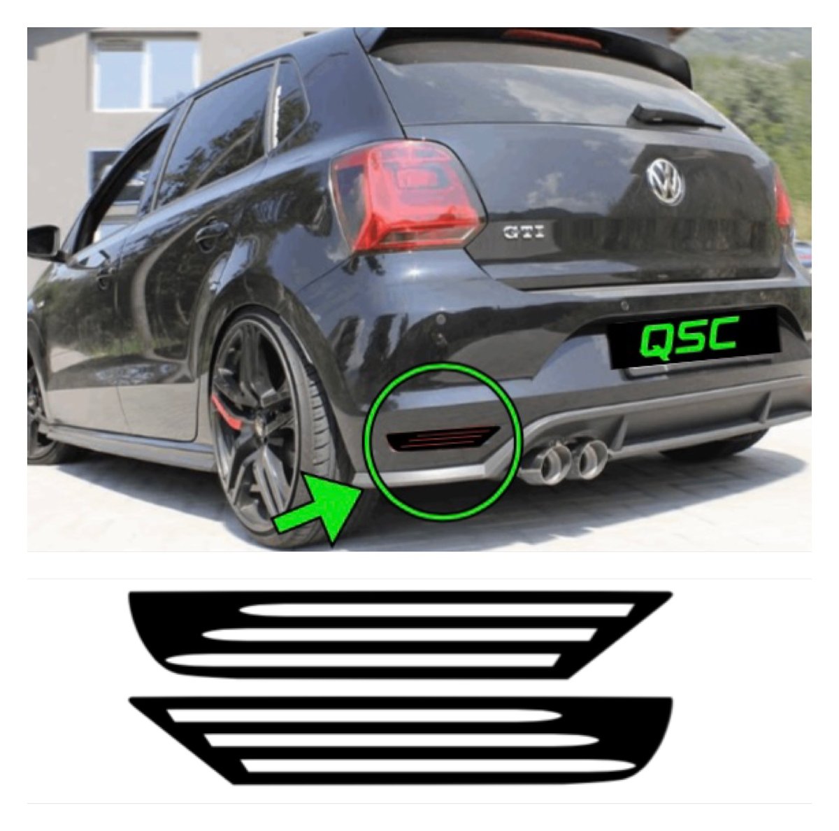 X2 Vw Polo 6c Gti Rear Reflector Overlay Sticker | QsCustom