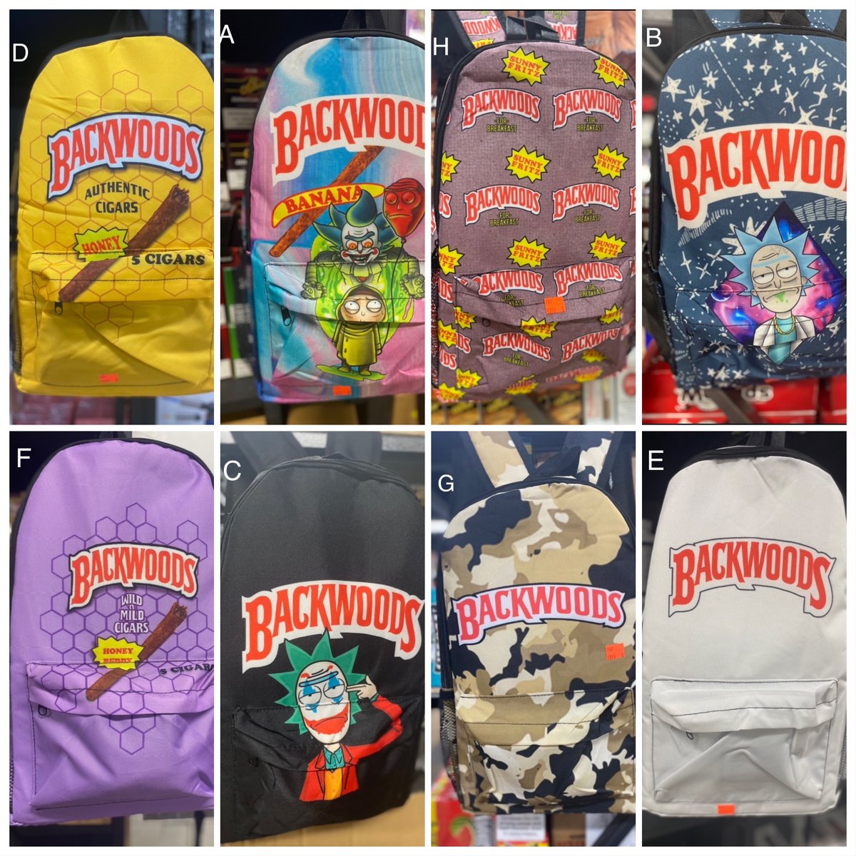 Backwoods / Rick and Morty Cartoon Print Backpack Casual Graphic Bag ...