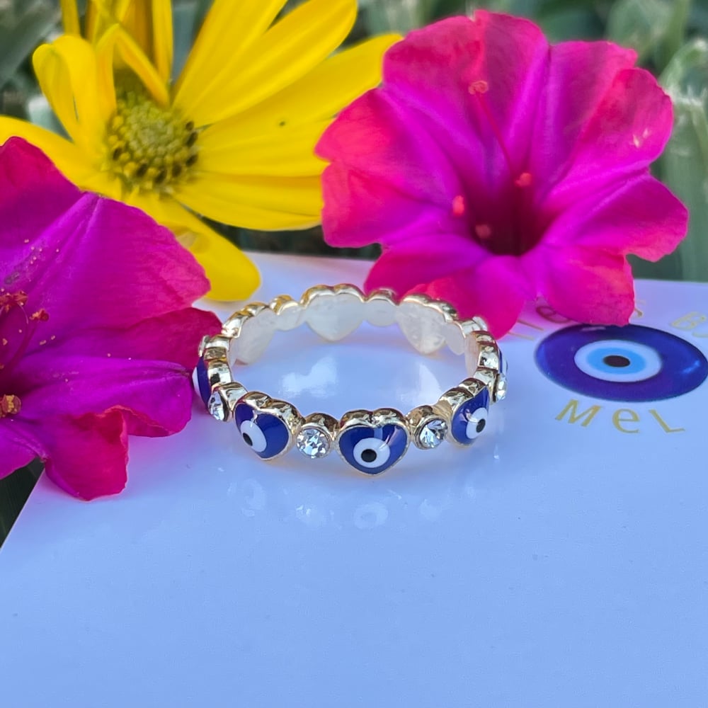 Evil Eye Ring - Hearts (Red) | Items By Mel, Inc.