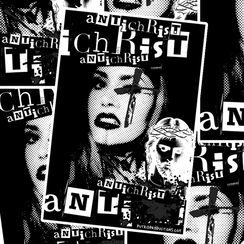 Regan Fox Antichrist Street Art Sticker SET OF 5 | Putrid Productions