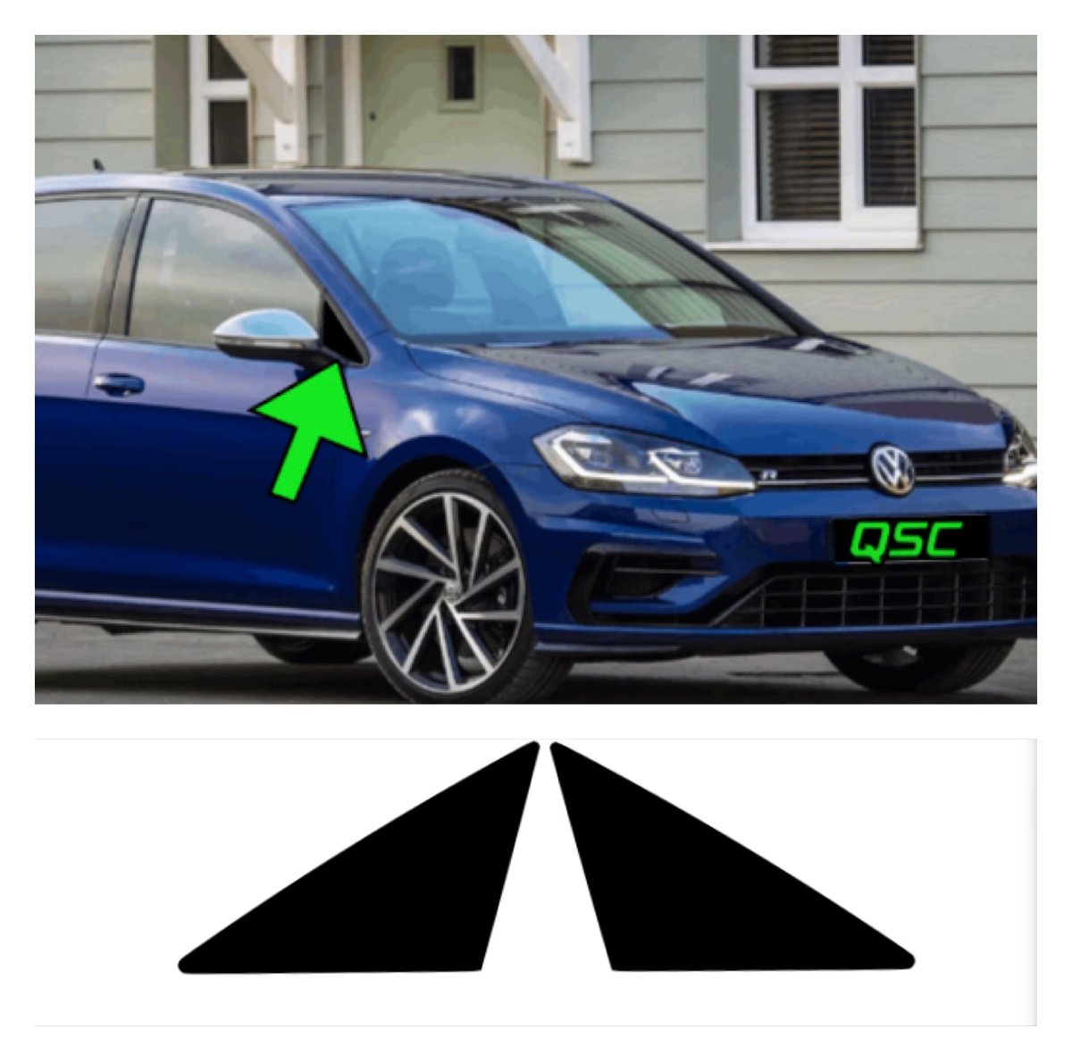 X2 Vw Golf Mk7/Mk7.5 Front Window Black Out Stickers | QsCustom