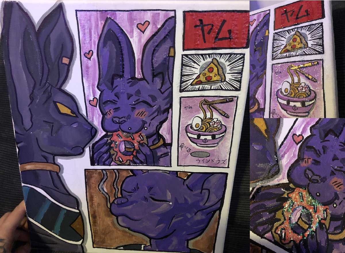 Lord Beerus Manga on Canvas | Ladycrud