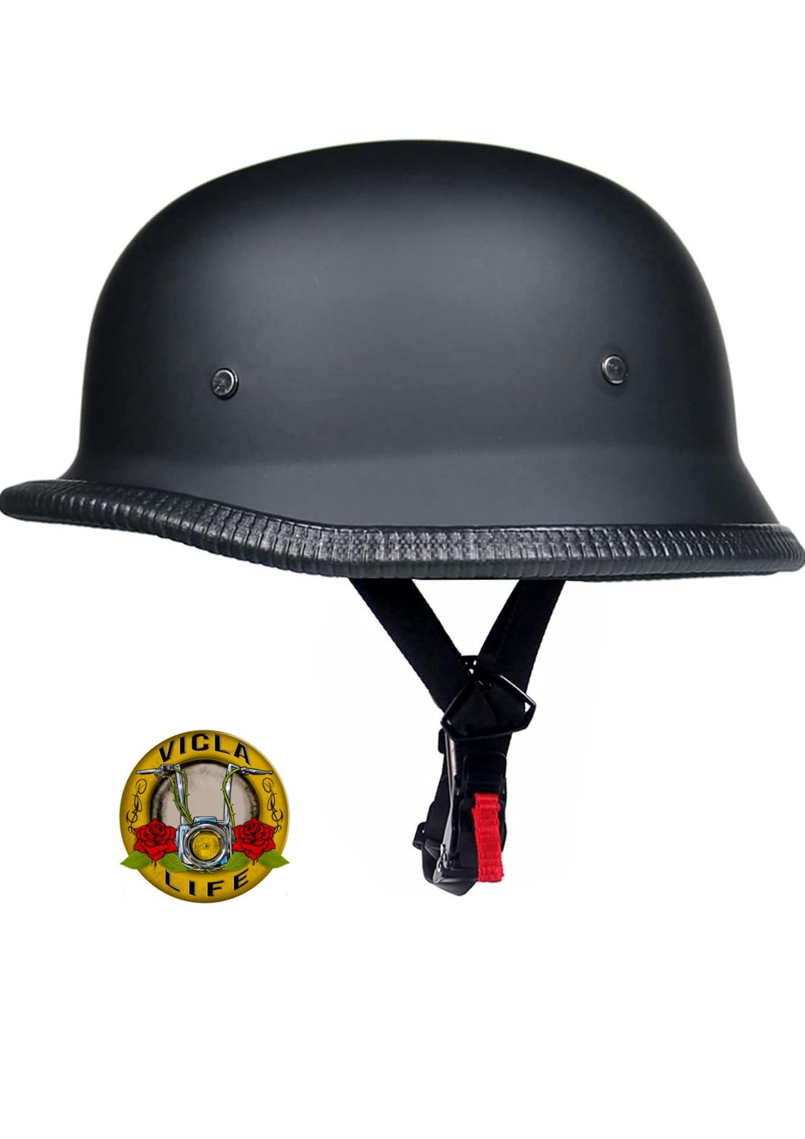 Vintage looking German helmet DOT approved black or chrome | viclalife