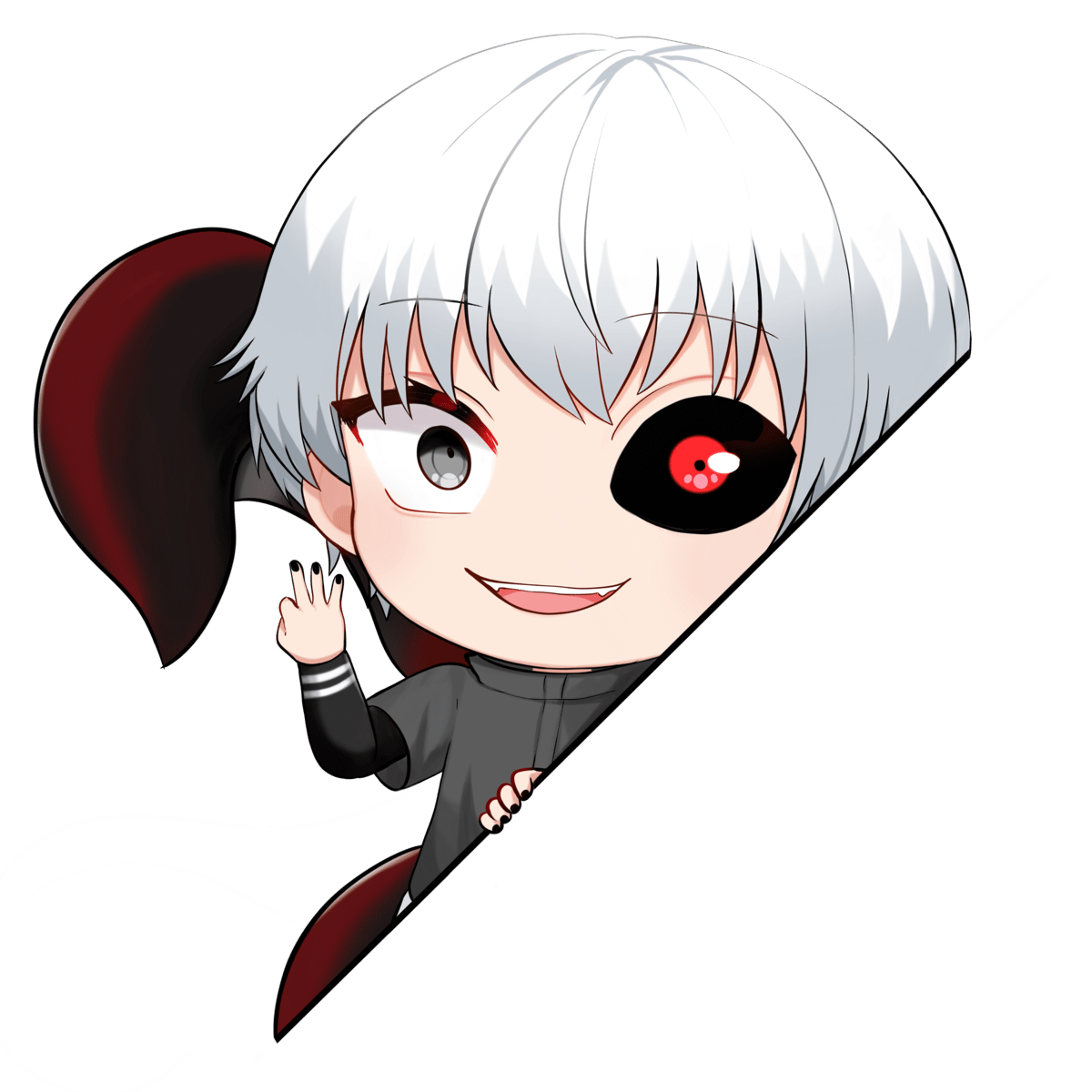 Kaneki Peeking Chibi | Kurumadesigns