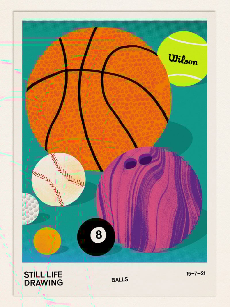 Still Life Poster: Balls | Alice Oehr's Shop