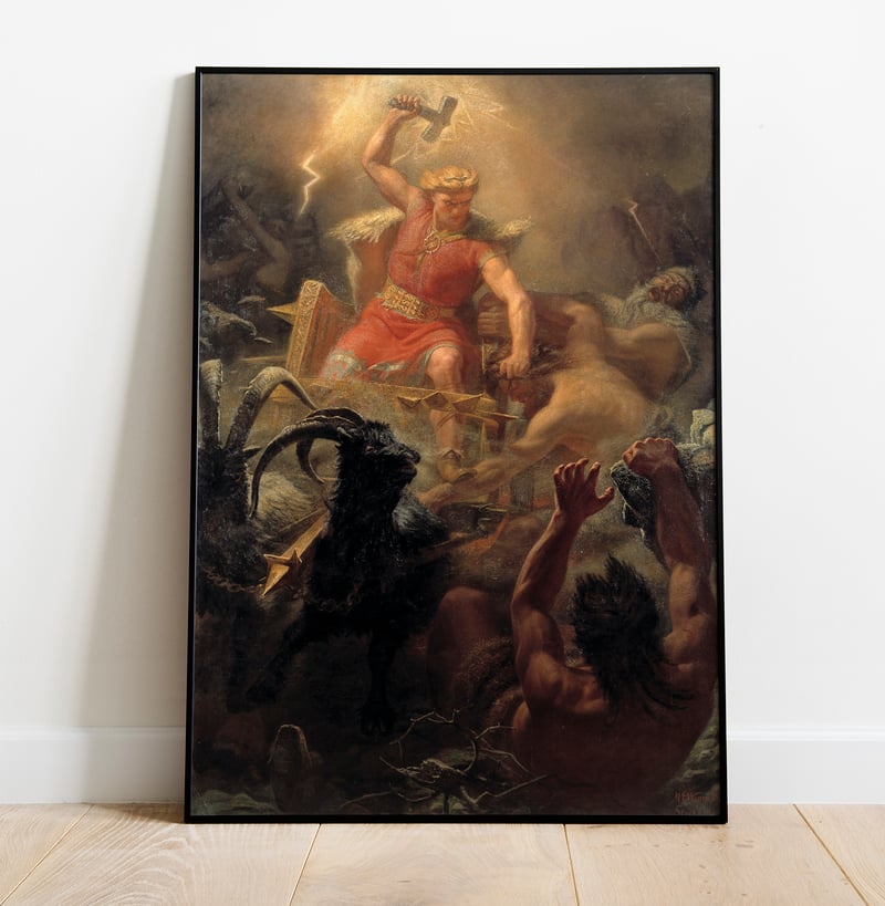 Thor poster - "Thor's Fight with the Giants" by Marten Eskil Winge ...