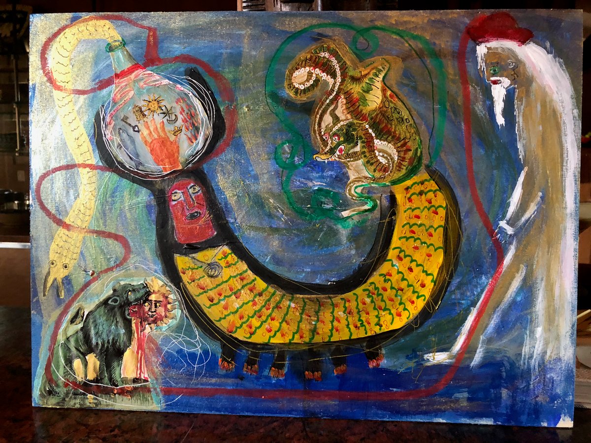 The Alchemist Dreams | Bonewoman Outsider Art by Reda Rackley