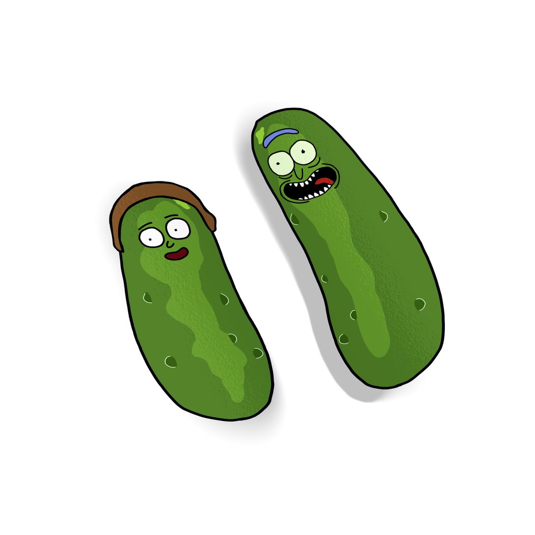 Pickle Rick & Pickle Morty [full-body/peekers] | KYU LEGEND