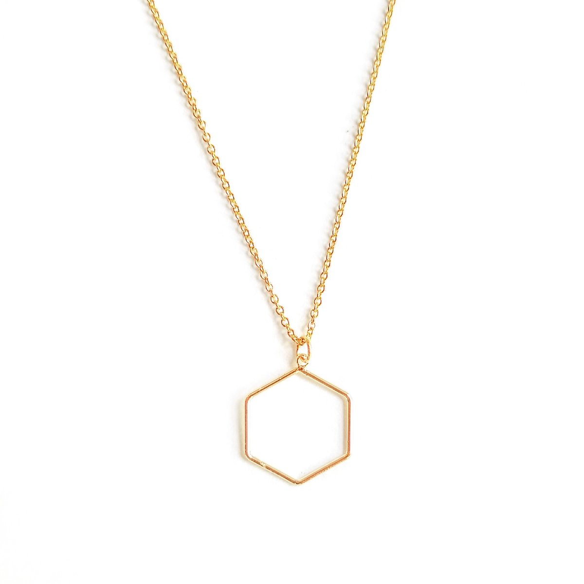 Gold Dainty Hexagon Necklace | Spoon & Theory Handmade