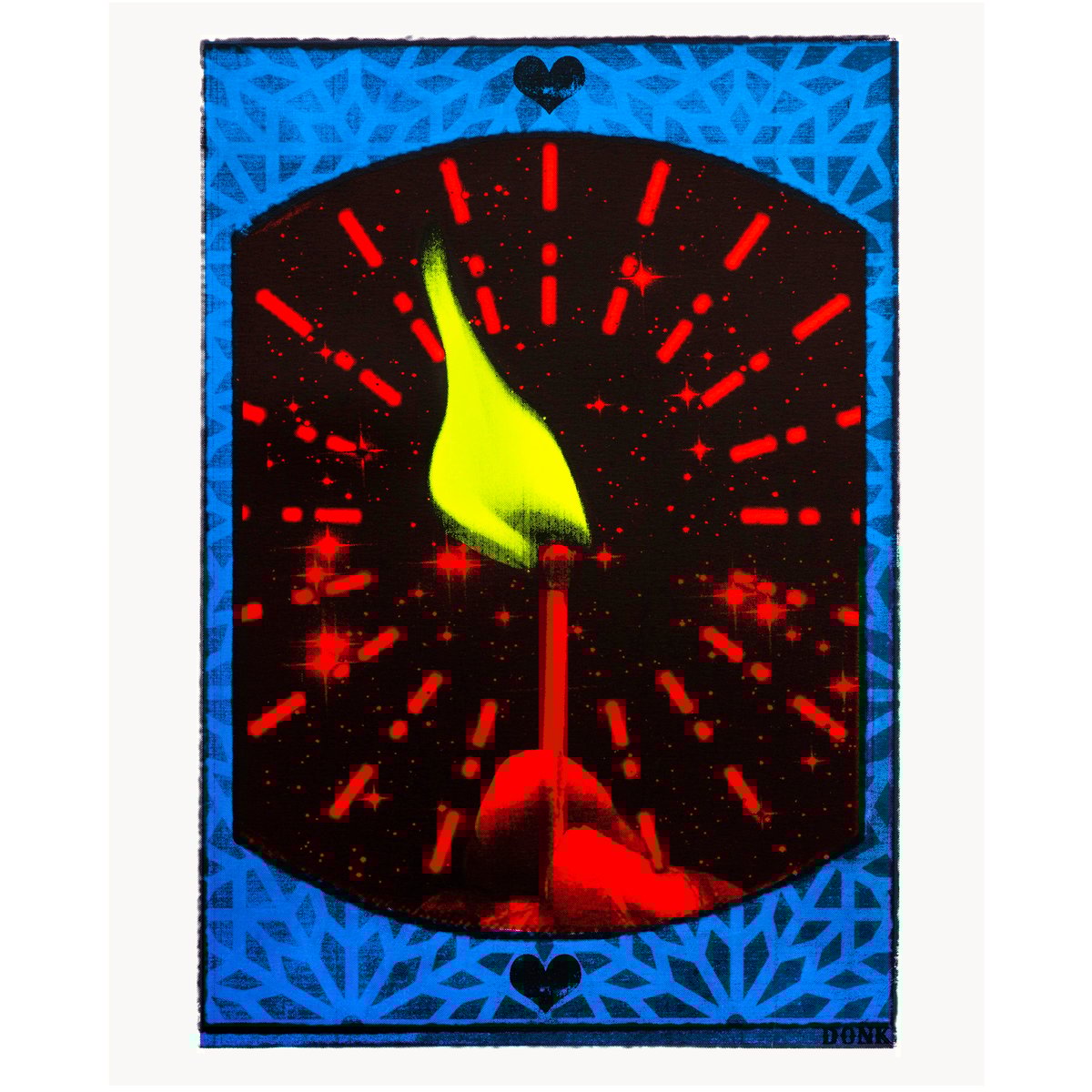 Small Flame (Fluro Blue) | Donklondon - Donk street art screen print ...