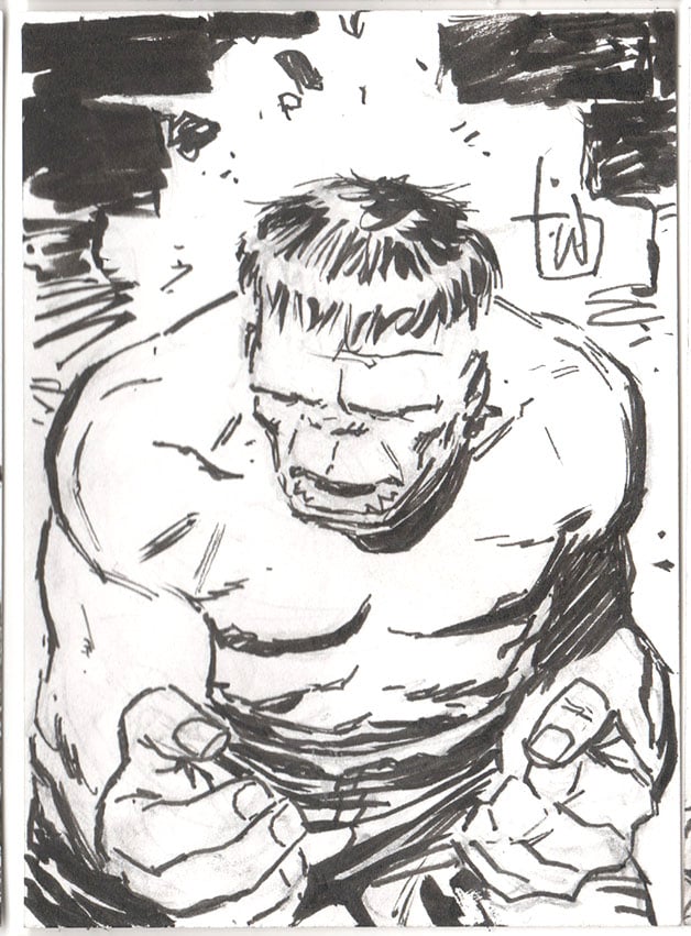 HULK SKETCH CARD | Lee Weeks