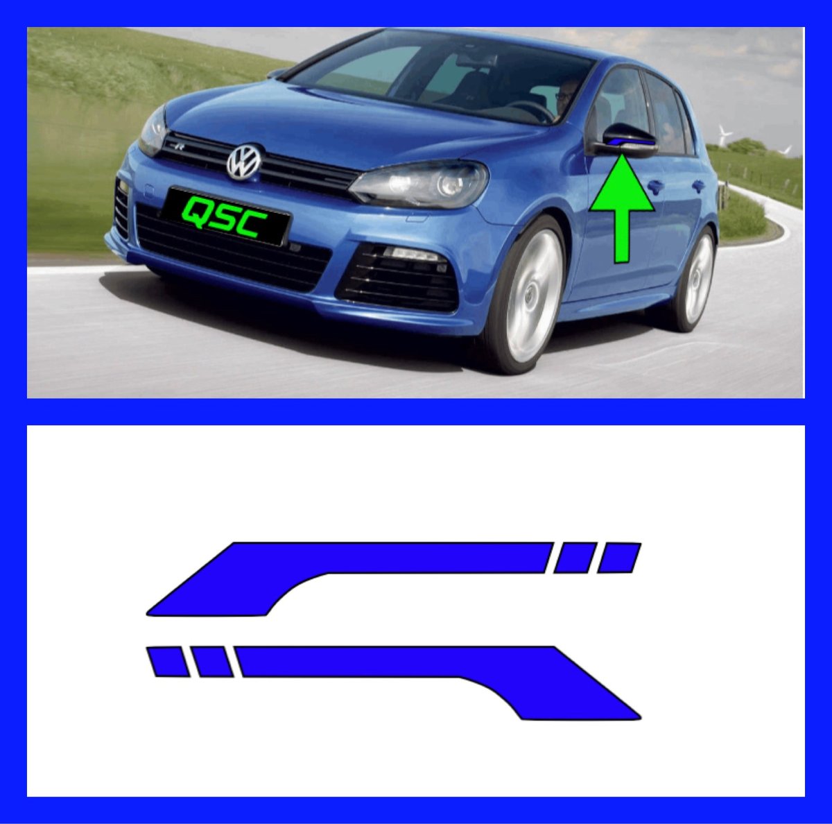 X2 Wing Mirror Sticker Decals For Vw Golf Mk6 | QsCustom