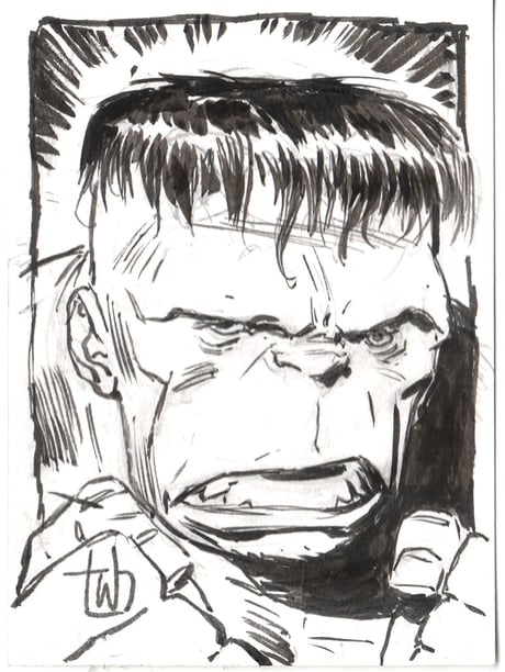 HULK BUST SKETCH CARD | Lee Weeks