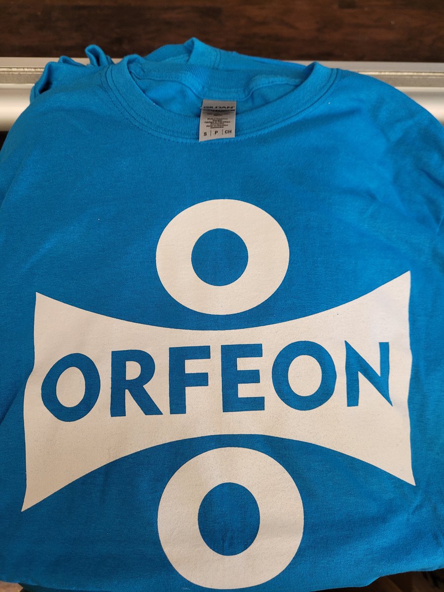 Mens Blue Orfeon logo shirt | Steady Beat Records