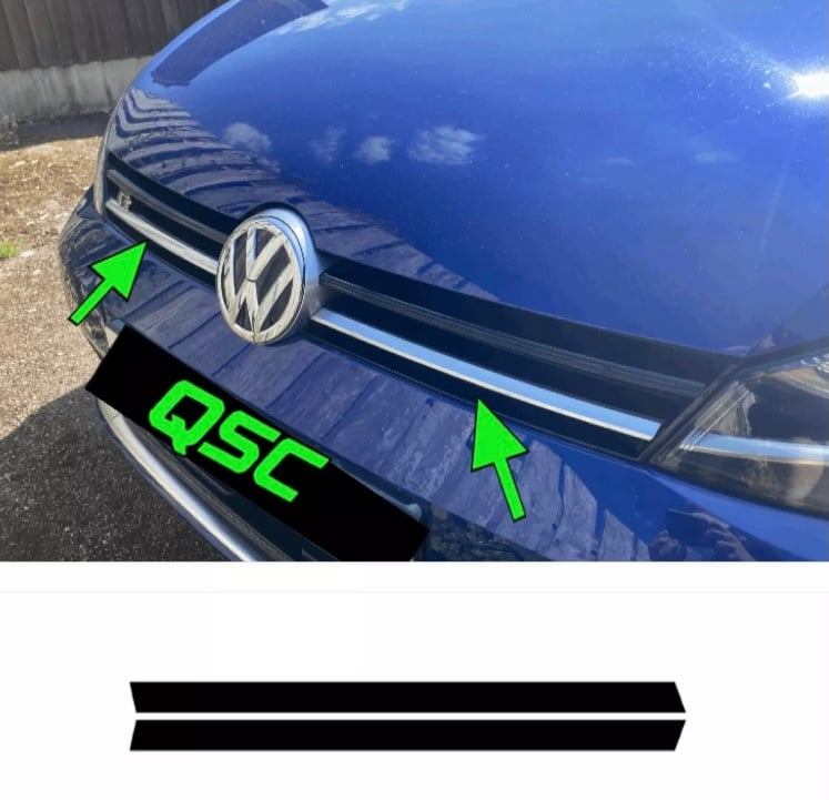 Mk7 Golf GTD R Front Grill Dechrome Sticker Decal Multiple Colours ...