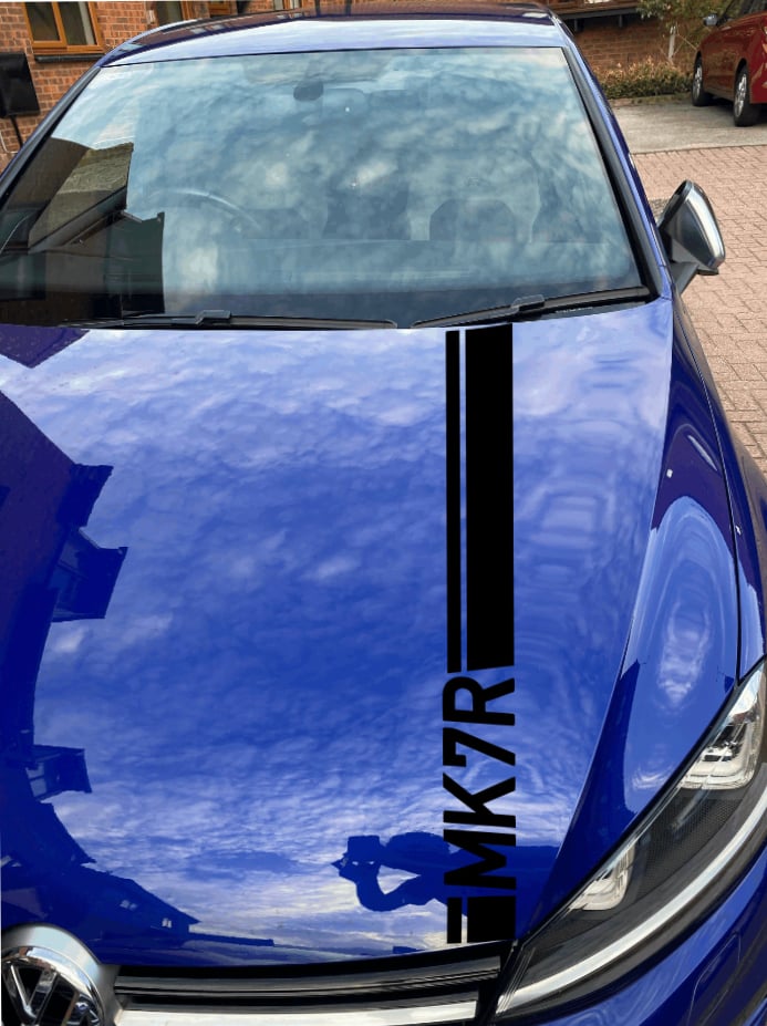 VW Golf ‘MK7R’ Bonnet Stripe Sticker Decal | QsCustom