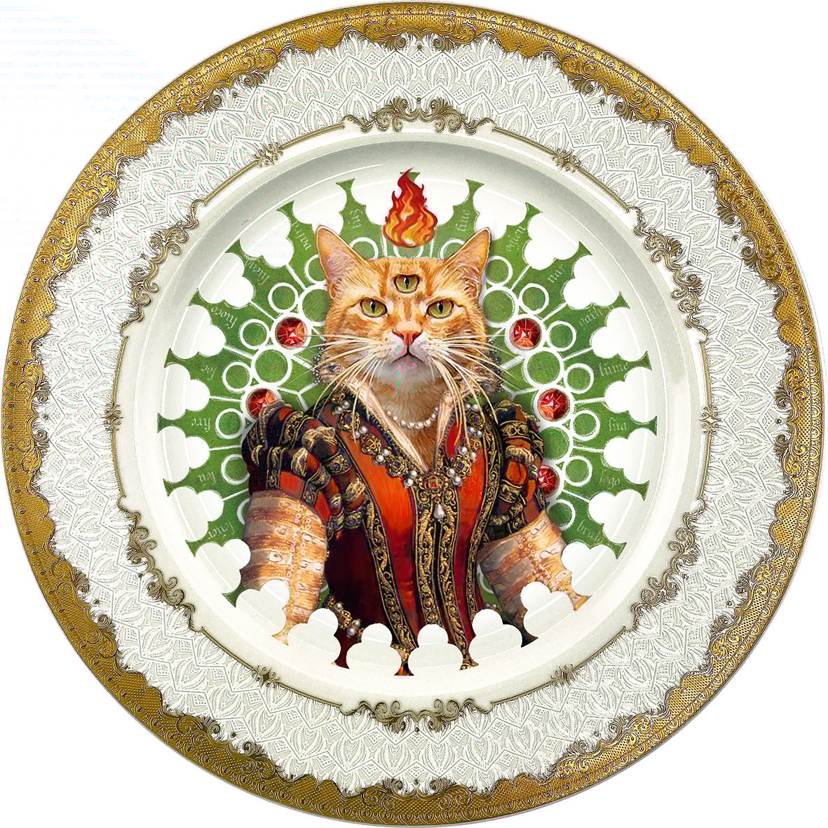Lady Red - Fine China Plate - #0789 | Artefacto Madrid