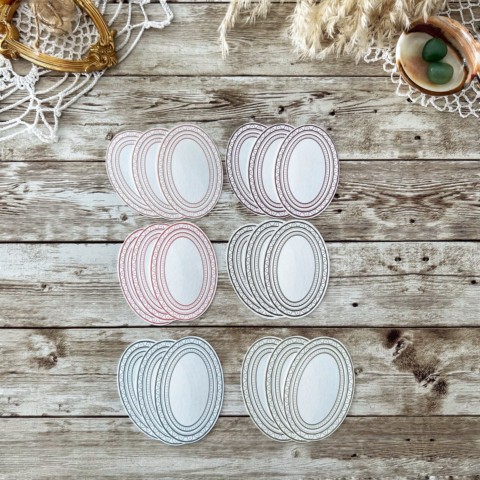 Oval Memo Frame | 18 Pieces | 6 Colours | Journal with Ena