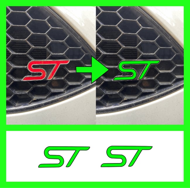 X2 Ford ‘ST’ Badge Inlay Front & Rear Stickers | QsCustom