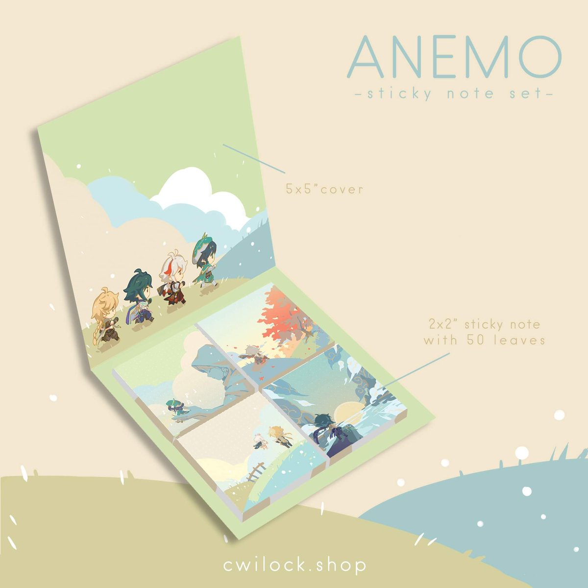 Anemo Sticky Note Set | cwilock