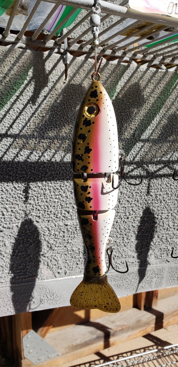 10 Inch Slow Sink. Olive 3 dot. | Triple Trout - Handcrafted Swim Baits
