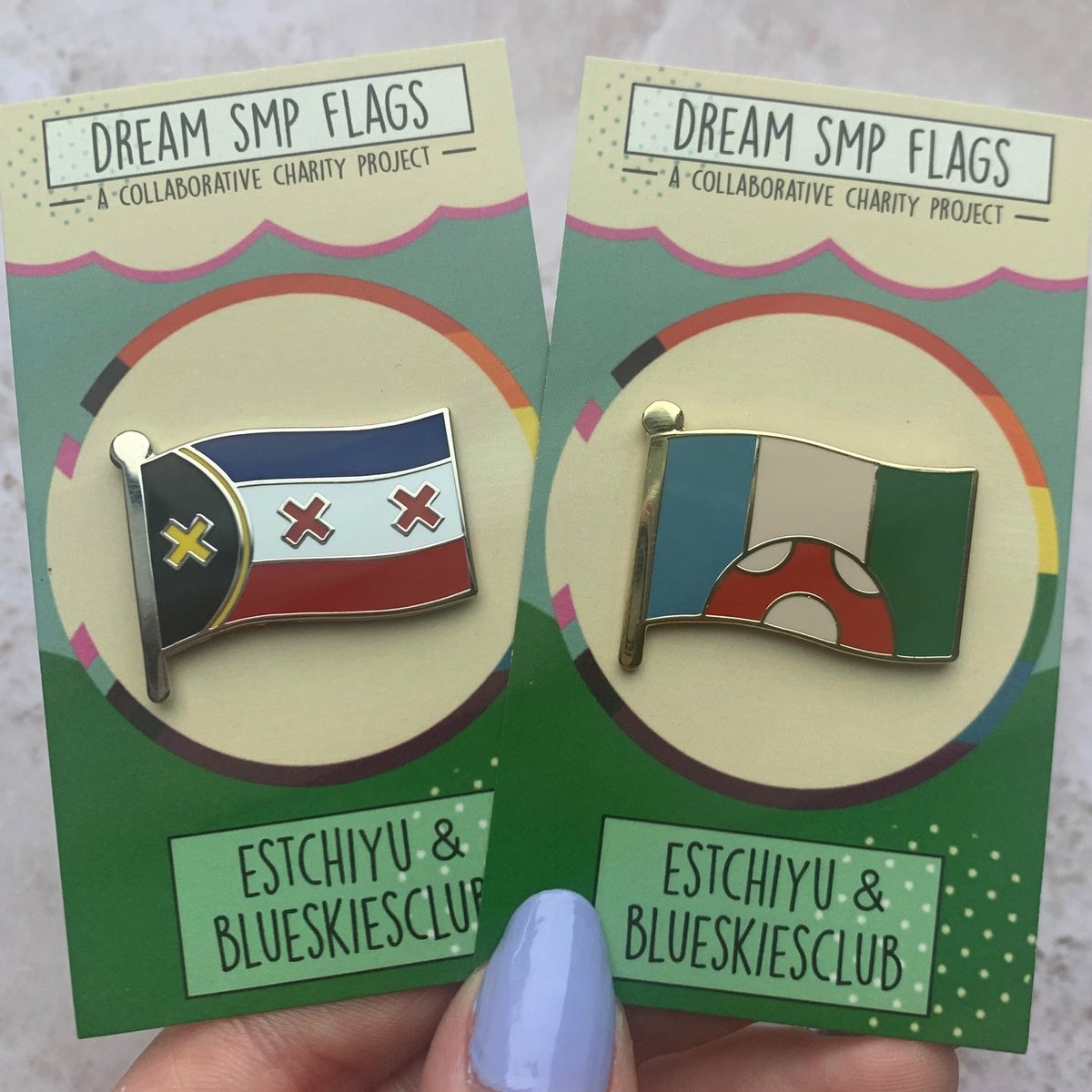 Flash Sale Dream Smp Flag Hard Enamel Pins Blue Skies Club